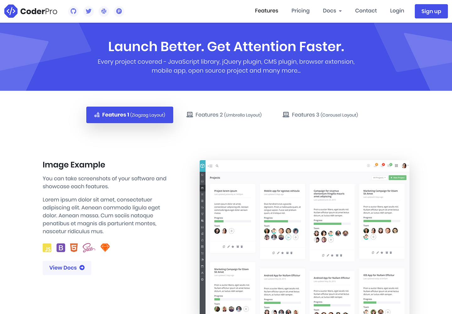 CoderDocs - Bootstrap Documentation Template For Software Projects